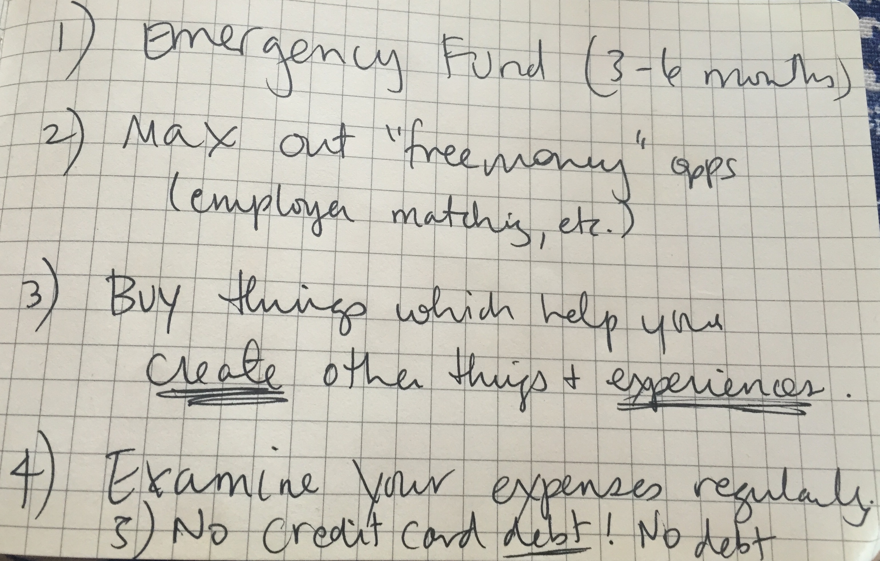 My Financial Advice on an Index Card – When I Have Time by Sara Rosso